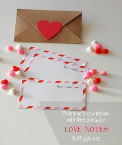 Valentine's Day Countdown Calendar with free printable